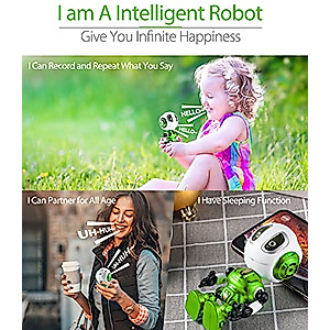 Aubllo Robots for Kids Toys Stocking Stuffers for Boys Girls-2022 Mini Talking Interactive Robots with 10 Hours Working Time USB Charging Led Eye Kids Toys for Boys Girls (Fruit Green)