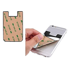 Floral Paw Print Trio Cell Phone Card Holder Stretchy Wallet Pocket Credit Card ID Case Pouch Sleeve 3M Adhesive Sticker Compatible with iPhone Samsung Galaxy Android Smartphones