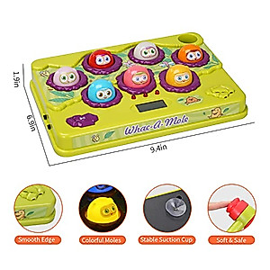 FS Whack A Mole Game Toys for 3 4 5 6 Year Old Boys and Girls, Interactive Pounding Toys with Sound and Light, PK Mode with 2 Hammers