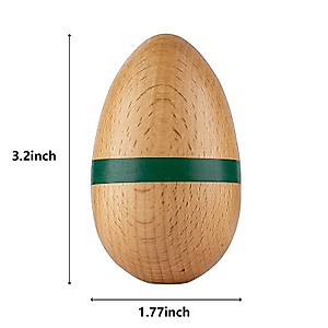 Eggs Shakers, Profession Wooden Egg Maracas Shakers For Adults, Hand Percussion Instrument for Musical Education Party Classroom Prizes (Natural Big)
