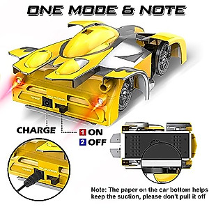 HScopter 2.4Ghz Wall Climbing Remote Control Car,RC Cars 360° Rotating Stunt Car with LED Lights Rechargeable Battery Gift Kids Toys for Boys Girls Birthday Chirstams Party Xmas