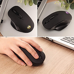 Greshare Gaming Mouse,2.4Ghz Optical Mice with Wireless Bluetooth Dual Mode Connection RGB Colorful Luminous for Computer/Win/Mac/Linux/Andriod/iOS. (Black)