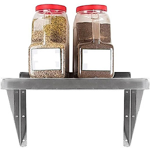 Express KitchQuip Stainless Steel Wall Shelf | Square Edge | Metal Shelving | Heavy Duty | Commercial Grade | Wall Mount | NSF Certified (6” Width x 16” Length)