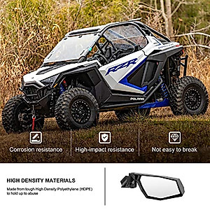 KIWI MASTER Side Mirrors Compatible for 2020-2023 Polaris RZR Pro XP, Pro R, Turbo R / 4 Accessories Adjustable Folding Rear View Racing Mirror 2883762