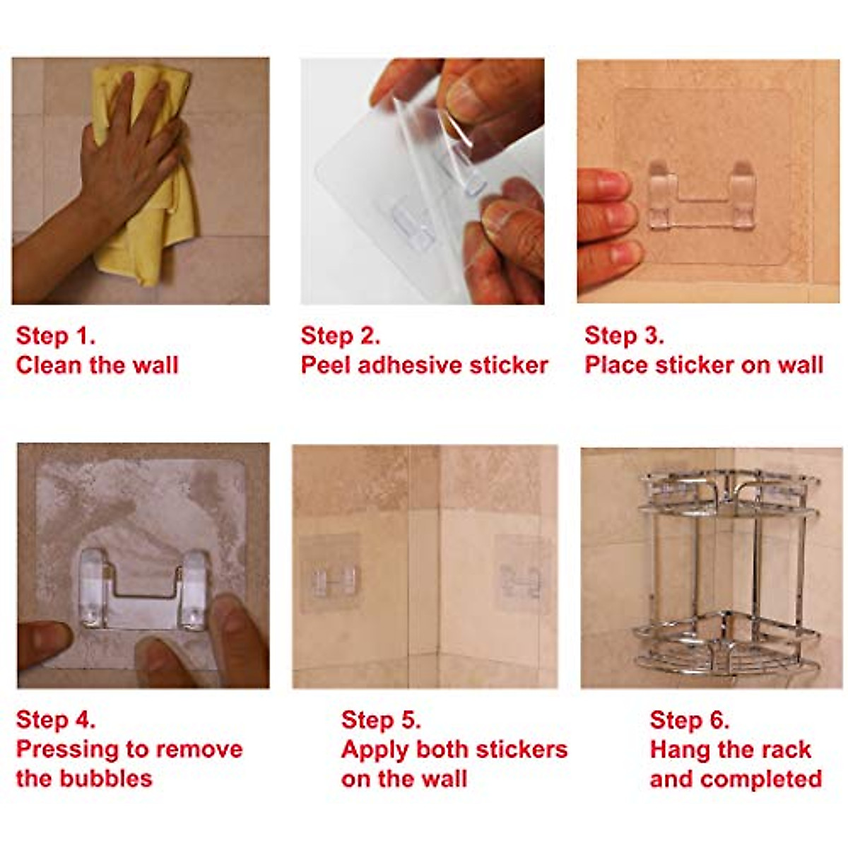 Simple Houseware 2-Tier Bathroom Corner Shower Caddy Organizer with Adhesive Wall Mount, Chrome