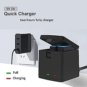 2 Pack Batteries fit for GoPro Hero 11 Black, GoPro Hero 10, GoPro Hero 9 Black, 3-Channel Battery Charger Station for Hero 11/ Hero 10/ Hero 9