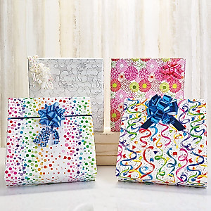 Happy Birthday Confetti Jumbo Rolled Gift Wrap - 23 Inches x 32 Feet (61 Square Feet Total), Peek-Proof, For Birthdays, Graduations, Baby Showers and More