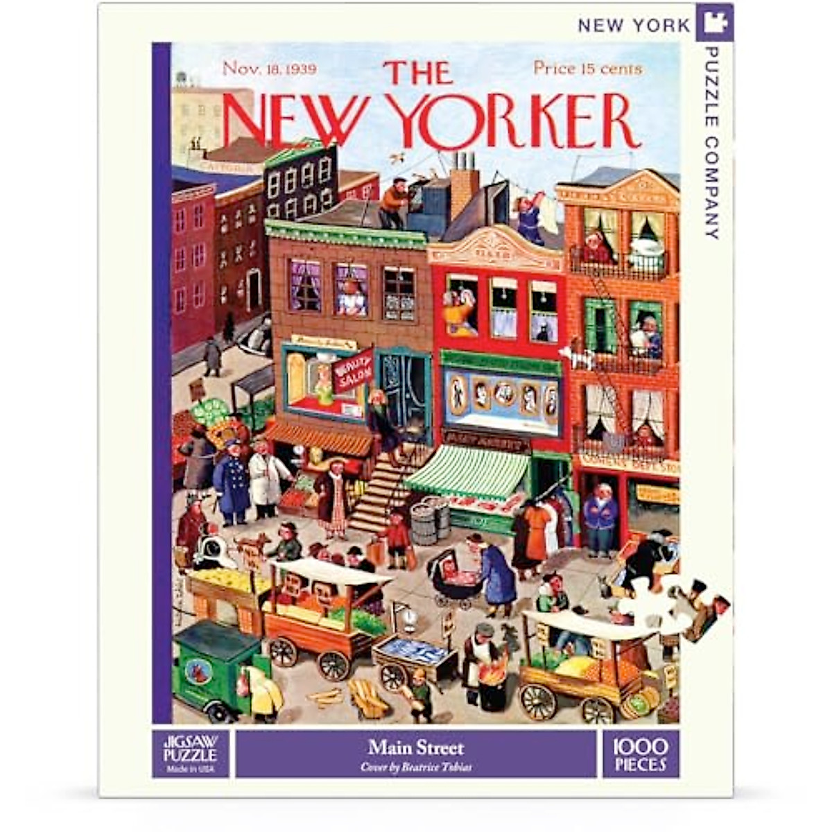 New York Puzzle Company - New Yorker Main Street - 1000 Piece Jigsaw Puzzle