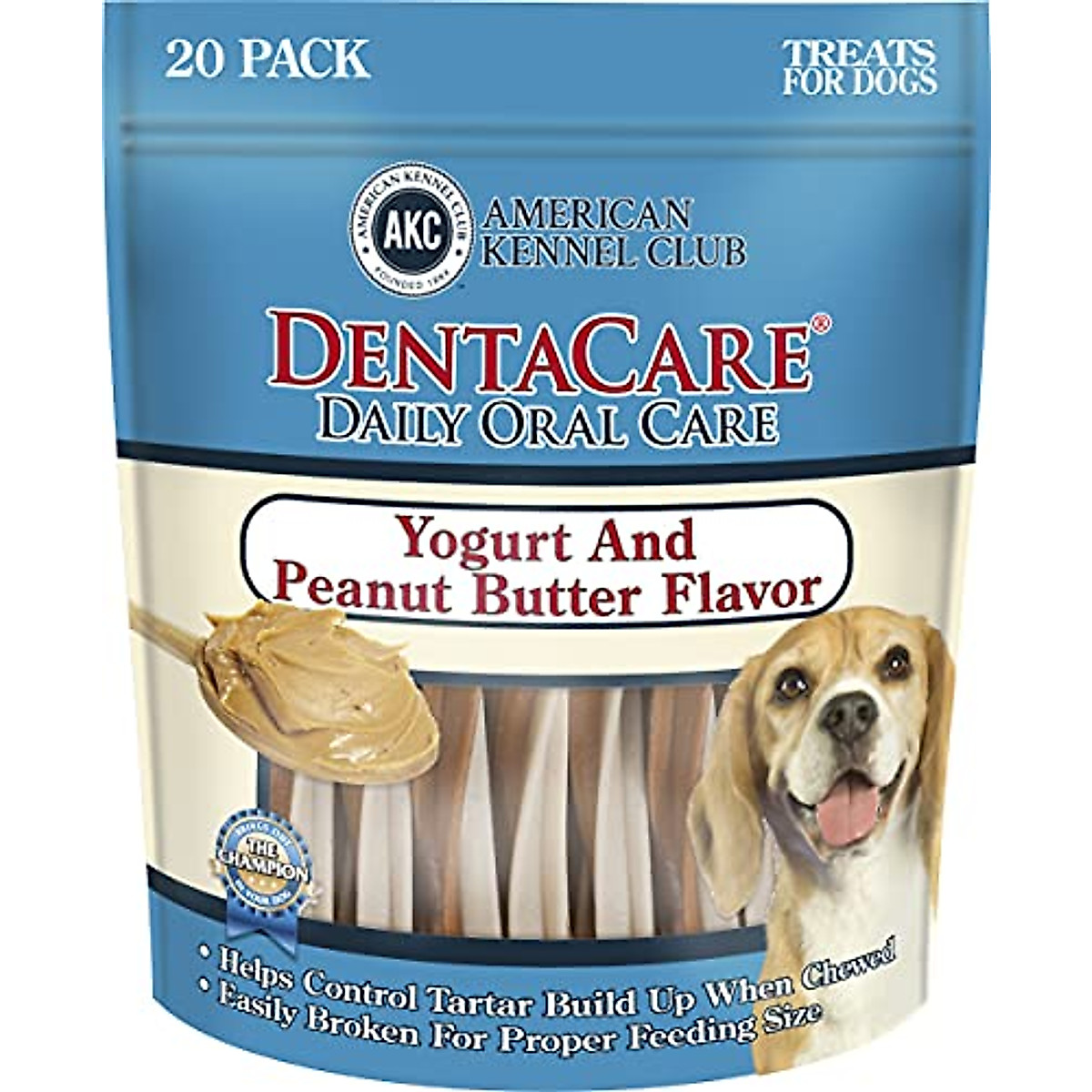 American Kennel Club 20 Count Yogurt And Peanut Butter Dentacare Dog Treats