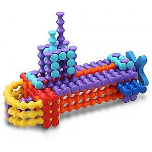 POPULAR PLAYTHINGS Playstix Super Set Construction Toy Building Blocks 400 Piece STEM Kit (90004)