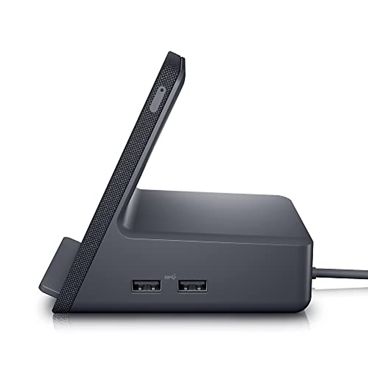 Dell Dual Charge Dock HD22Q - Fabric Wrapped Charging Stand, Type-C Connector, Qi Enabled Charging, Wake-on-Dock, Smartphone Rest, Power Button LED - Magnetite