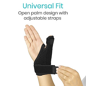 Vive Thumb Brace & Wrist Stabilizer (Fits Left and Right) - Thumb Spica Splint for Arthritis, Tendonitis, and De Quervains - Support Wrap for Men and Women - Pain Relief for Carpal Tunnel and Sprains