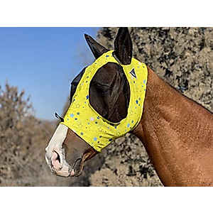 TGW RIDING Horse Fly Mask Super Comfort Horse Fly Mask Elasticity Fly Mask with Ears We Only Make Products That Horses Like (S, Dark Yellow)……