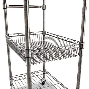 Alera 3-Tier Wire Rolling Cart, 3-Tier Wire Rolling Cart,28w x 16d x 39h, Black Anthracite