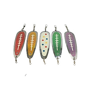 KOKOPROS Finished Kokanee Salmon Hyperglow Teardrop Fishing Flasher, 5-1/2" Length, Chrome 5 Pack