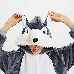 Petrella Animal Kids Onesie Cute One Piece Pajamas Halloween Costume Chrismas Cosplay Sleepwear Unisex for Boys & Girls - wolf