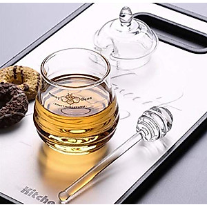 Glass Honey Dipper Sticks,Honey Dipper Spoons Stick Bee Honey Spoon Stirring Scooper For Durable Kitchen Honey Tools,2pcs