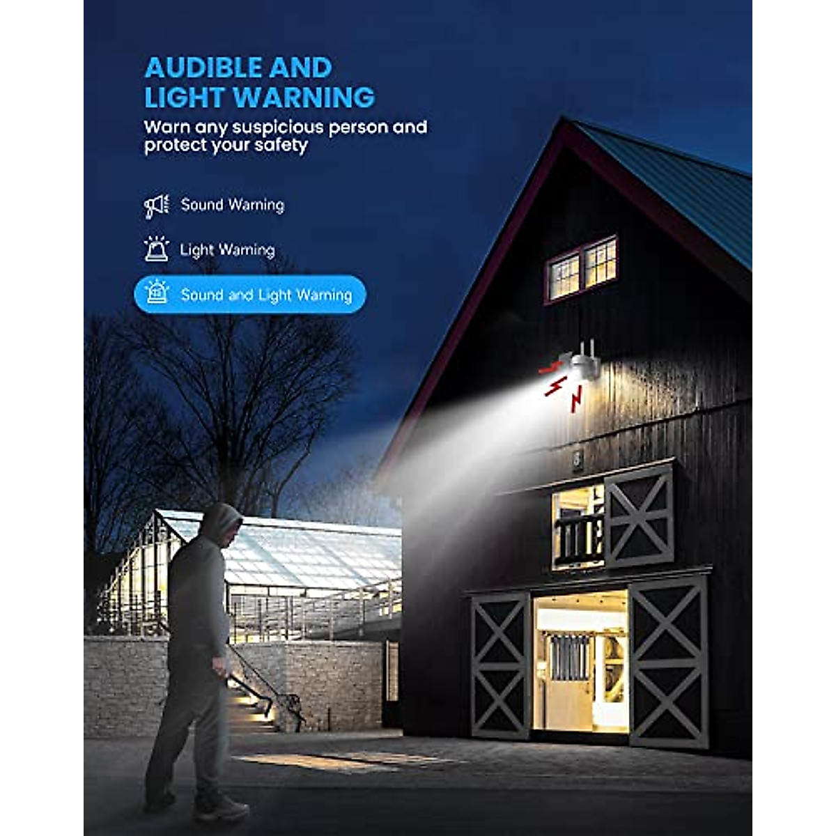 HOOISE Solar Security Cameras Wireless Outdoor,2K Battery Powered WiFi Outdoor Camera for Home Security with Color Night Vision, PIR Motion Detection,2-Way Talk, IP65 Waterproof,Siren Alarm