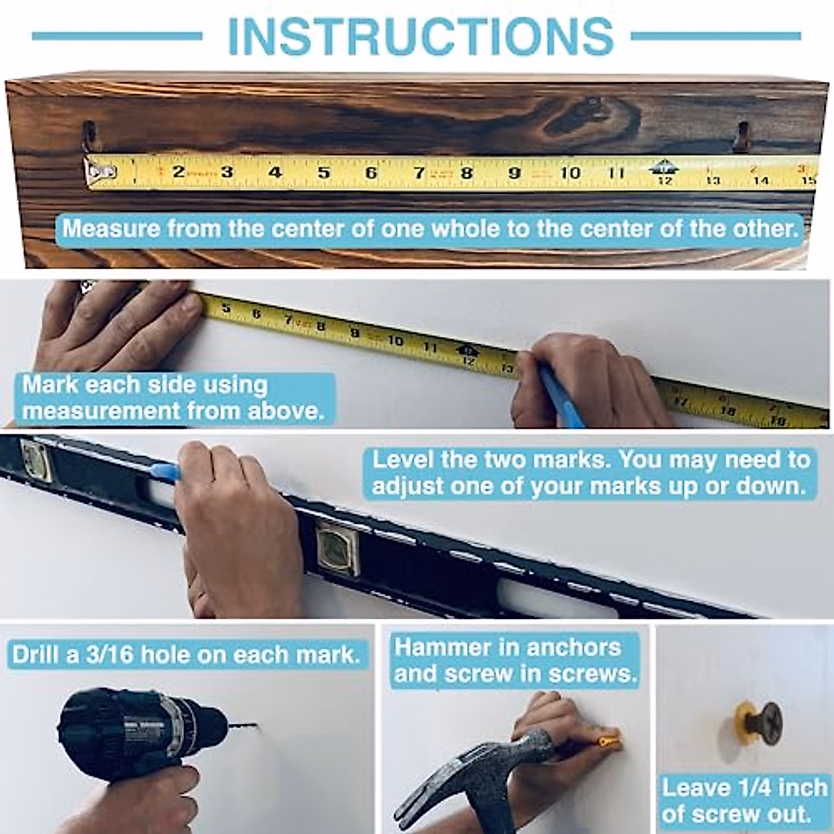 Athwana Premium Wooden Medal Display with Reinforced Shelf & Wooden Hooks I Easy Install I More Hooks & Extra Wide Shelf