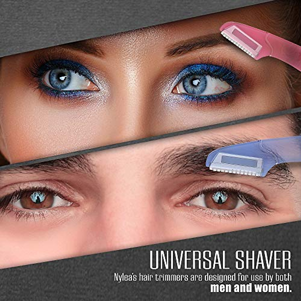 6 Pack Nylea Eyebrow Razor Trimmer [Extra Precision] Disposable Facial Hair Shaper Remover, Dermaplaning Dermaplane Shaving Tool - Facial Shave Shaver with Precision Cover for Men & Women