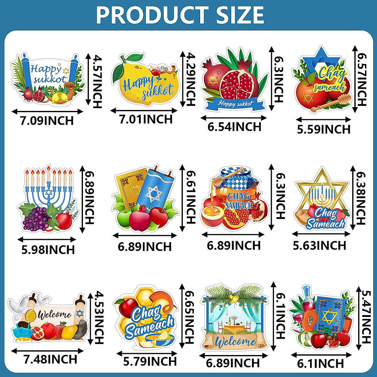 Newwiee 38 Pcs Happy Sukkot Hanging Swirls Sukkot Banners Sukkot Hanging Decorations Sukkot Glitter Foil Ceiling Swirls Streams Sukkah Decorations for Jewish Holiday