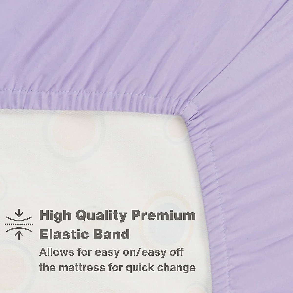 Everyday Kids 2-Pack Fitted Crib Sheets, 100% Soft Breathable Microfiber Baby Sheet, Fits Standard Size Mattress 28in x 52in, Lavender, Pink Nursery Sheet