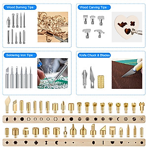 116pcs Wood Burning Kit, Professional Wood Burning Tool with Soldering, DIY Creative Tools Adjustable Temperature 220~480℃ Wood Burner Soldering Pen for Embossing/Carving/Soldering & Pyrography