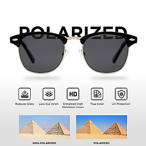 EVEE Classic Half Frame Polarized Semi-Rimless Sunglasses (NEERD)