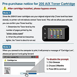 MxVol (206A NO Chip) Compatible Toner Cartridge Replacement for HP 206A 206X W2110A W2110X for HP Laserjet Pro MFP M283fdw M283cdw M255dw M282nw M283 M255 M282 Series Printer (KCMY, 4-Pack)