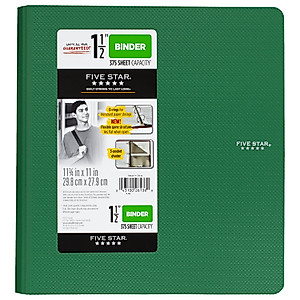 Five Star 1-1/2 Inch 3 Ring Binder, Plastic, Color Selected for You, 1 Count (26136)