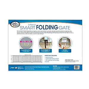 Four Paws Expandable Dog Gate, Wood Gate for Dogs, 3-Panel 24-68" W x 17" H