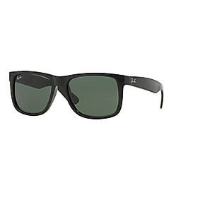 Ray Ban RB4165 JUSTIN 601/71 55M Black/Green Sunglasses For Men For Women