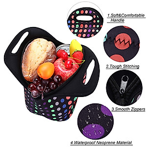Neoprene Lunch Bag for Women Insulated Lunch Tote Bags Washable Lunch Container Box for Work Picnic Lightweight Meal Prep Bags for Men
