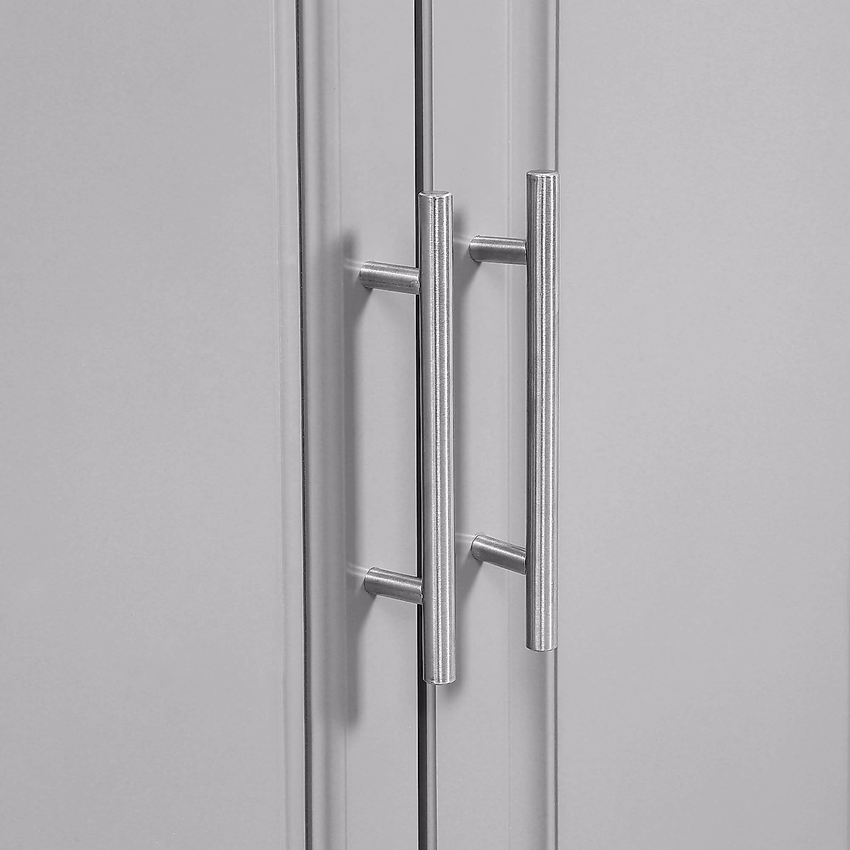 HOMCOM Rolling Island with Wheels for Kitchen, Portable Kitchen Island with Stainless Steel Top, Adjustable Shelves, 2 Drawers, Spice, Knife and Towel Rack, Gray