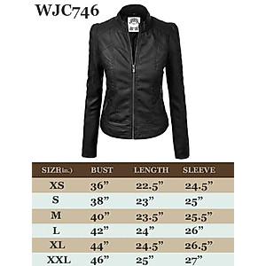 Made By Johnny MBJ WJC746 Womens Vegan Leather Motorcycle Jacket S Khaki