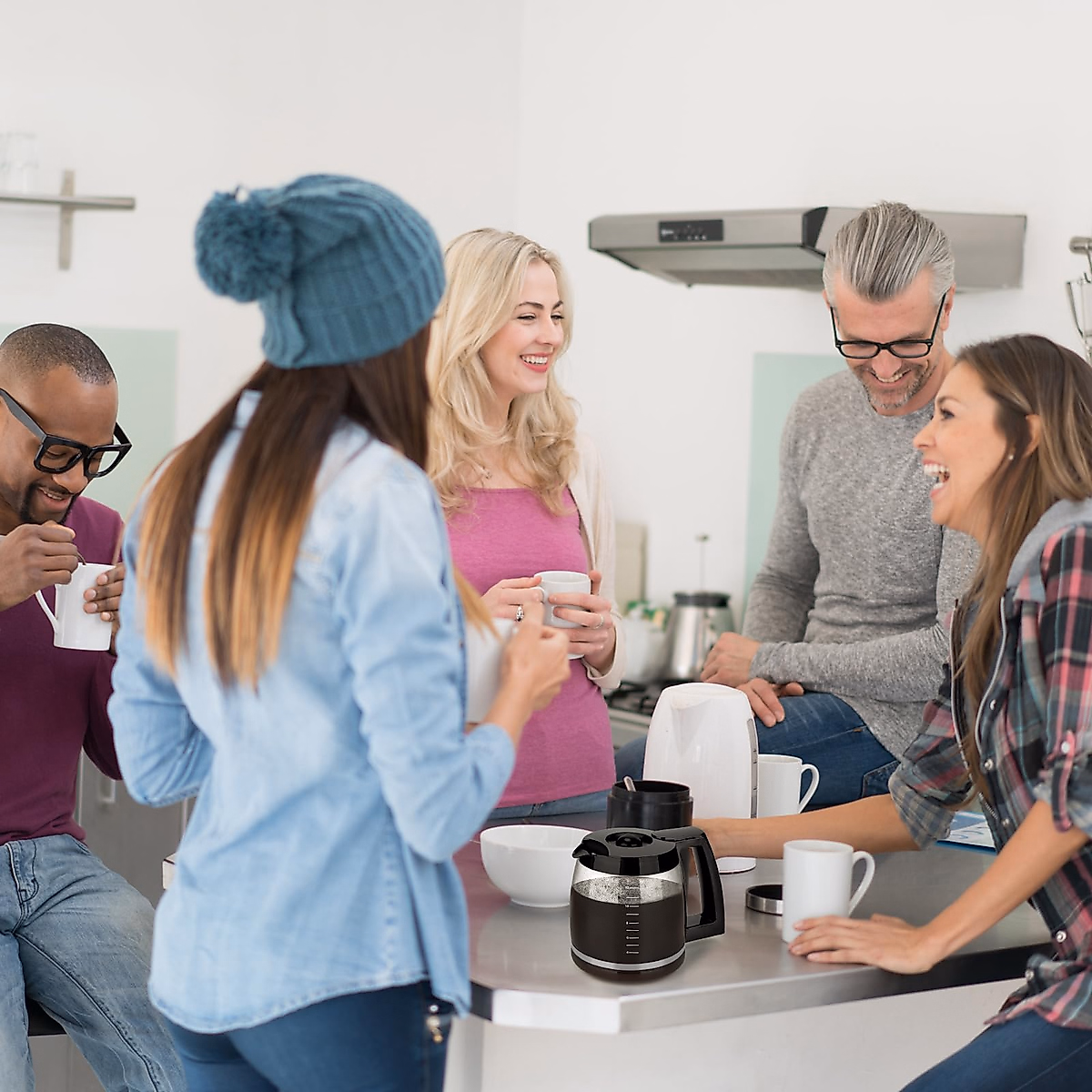 12-Cup Replacement Glass Carafe with Lids Compatible with Cuisinart Coffee Maker, CHW-12, CHW-12P1, DCC-1100BK, DCC-1200, DCC-1200P1, DCC-1200BKS, DCC-1200BMR, DCC-2650, DGB-550BK, DGB-625BC, SS-12