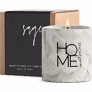 Freejac New Home Gift for Home Sweet Home Decor Housewarming Gift for Women Men Friends House Warming Decoration Party New Homeowner Gifts for Someone Moving Away Sage Scented Candle for Stress Relief