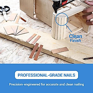 meite 23 Gauge Pin Nails, 3/4-Inch Micro Headless Pins for Pin Nailer - Copper Plated Pins Nails for Nail Gun, Ideal for Fine Woodworking and Trim Work (10,000 PCS)