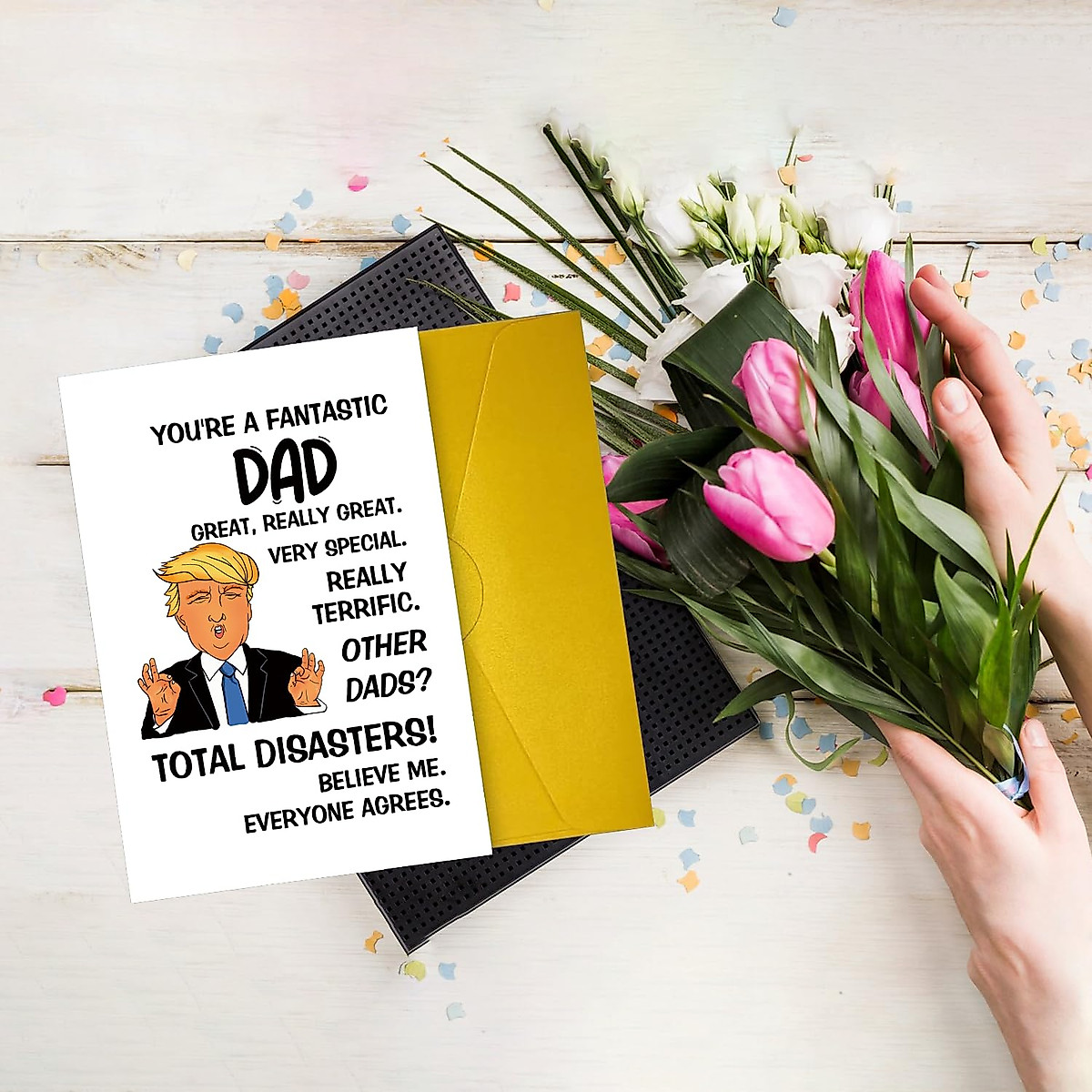 RUALOVE Funny Birthday Card for Dad Grandpa Husband, Humor Birthday Card Gift From Son Daughter Wife, Ideal Birthday Card Gift For Father Grandfather Stepfather Husband, Dad Birthday Card