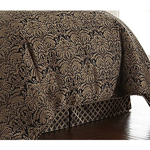 Sterling Creek Valencia 9-Piece Black Gold Floral Jacquard Oversized Comforter Set (King)