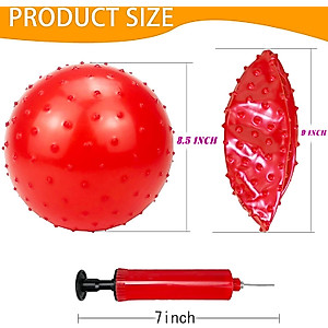 Hymaz Knobby Balls Bulk 9" Soft Bouncy Balls Sensory Toys Spiky Massage Stress Balls, Set of 5 Sensory Balls Party Favors, Stocking Stuffers for Kids Toddlers,Fun Beach Ball with Pump