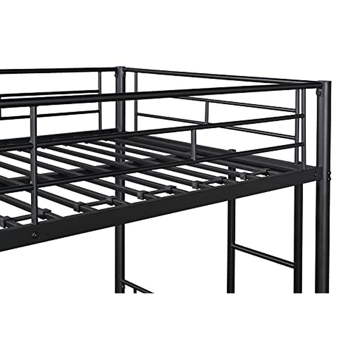 Merax Metal Twin Over Twin Bunk Bed with 2 Side Ladders,Made of Heavy Duty Steel, for Kids Teens Adults(Black)