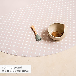 Toddlekind Splat Mat, Premium Quality 41-inch Multifunctional Mat for Babies/Toddlers, Non-Toxic, Spotted-Clay (Beige)