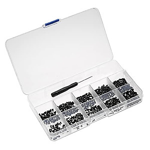 500Pcs M2 M2.5 M3 KM Screw Black Zinc Plated Flat Head Phillips Screws Laptop Notebook Computer Screws Set Kit Carbon Steel Screws Black zinc Plated