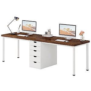 Tribesigns Two Person Computer Desk with 5 Drawers, 78.7 Inches Extra Long Double Office Desk, Modern Simple Double Computer Desk Study Writing Table Workstation for Home Office