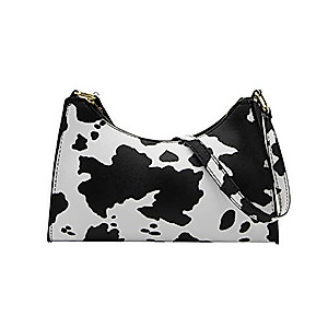 Caviotess Fashion Cow Print Women Tote Shoulder Bag PU Leather Clutch Purse and Handbag Wallet Travel Bag