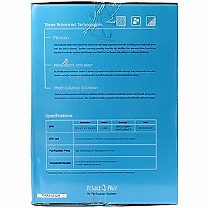 Triad Aer air purifier system - Combination of three innovative technologies, Photocatalytic Oxidation (PCO), Needlepoint Ionization, and Scalable Purification