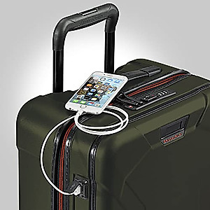 Briggs & Riley Torq Hardside Carry On Luggage with Spinner Wheels 22 inch. USB Charging Port, TSA-Friendly Locks, Easy Access Hinged Front Pocket, Green