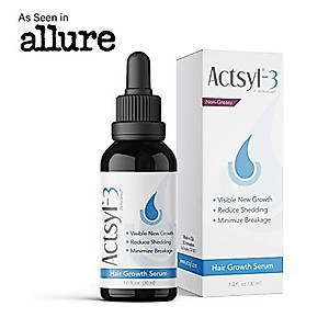 Actsyl-3 Hair Growth Serum with Redensyl - Grow Thicker, Fuller, Stronger Hair Fast and Reduce Shedding and Breakage - Non-Greasy, Easy Application for Women and Men. With Biotin Oil.