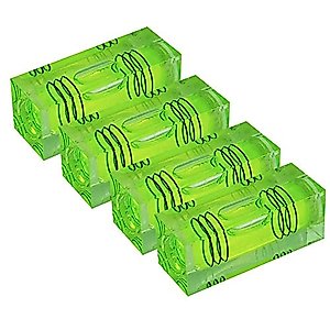 High precision mini level bubble, mini level bubble, three line level ball, level ruler, household level (40 * 15 * 15mm green 4PCS)